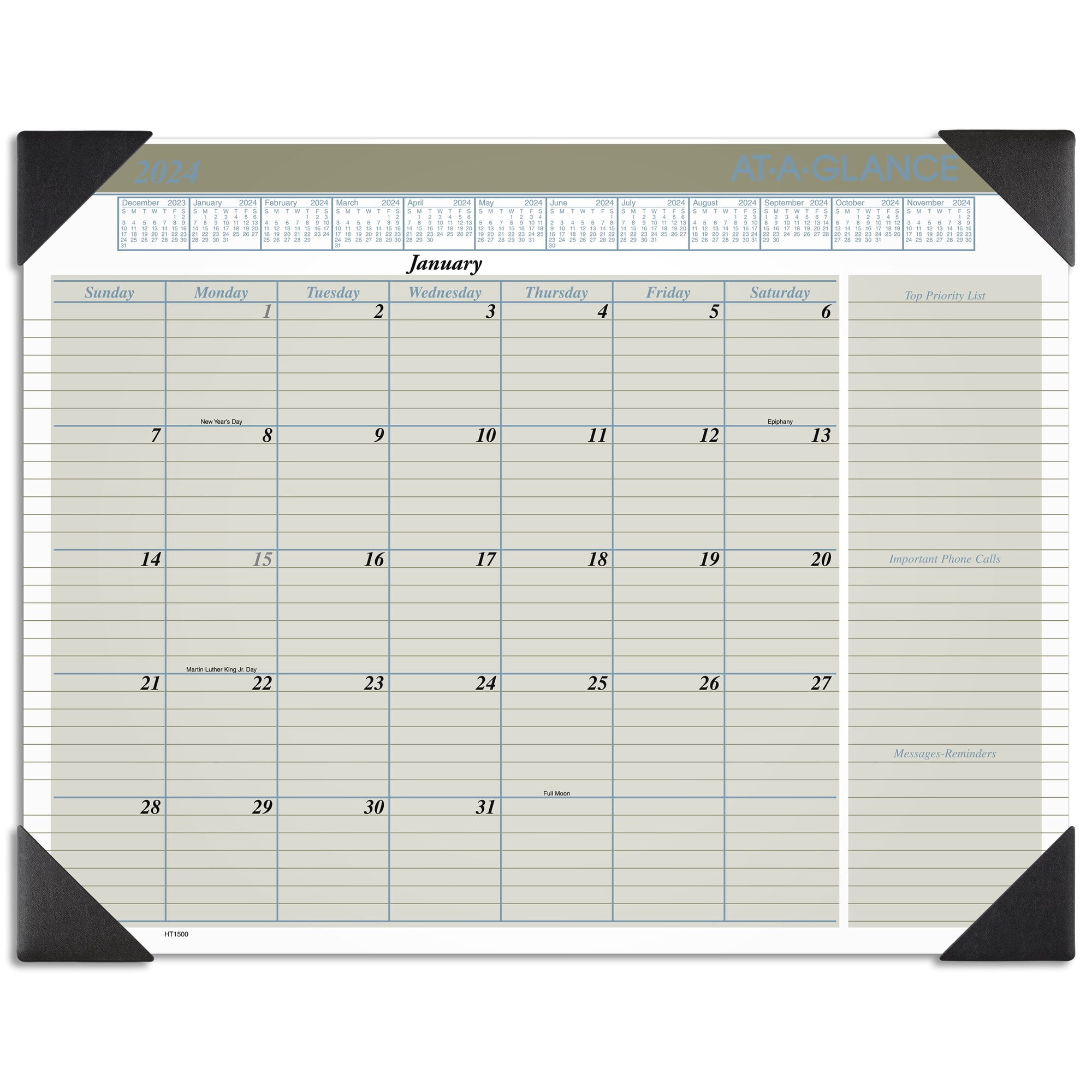 2024 AT-A-GLANCE® Executive Desk Pad Calendar, 21-3/4" x 17", January ...