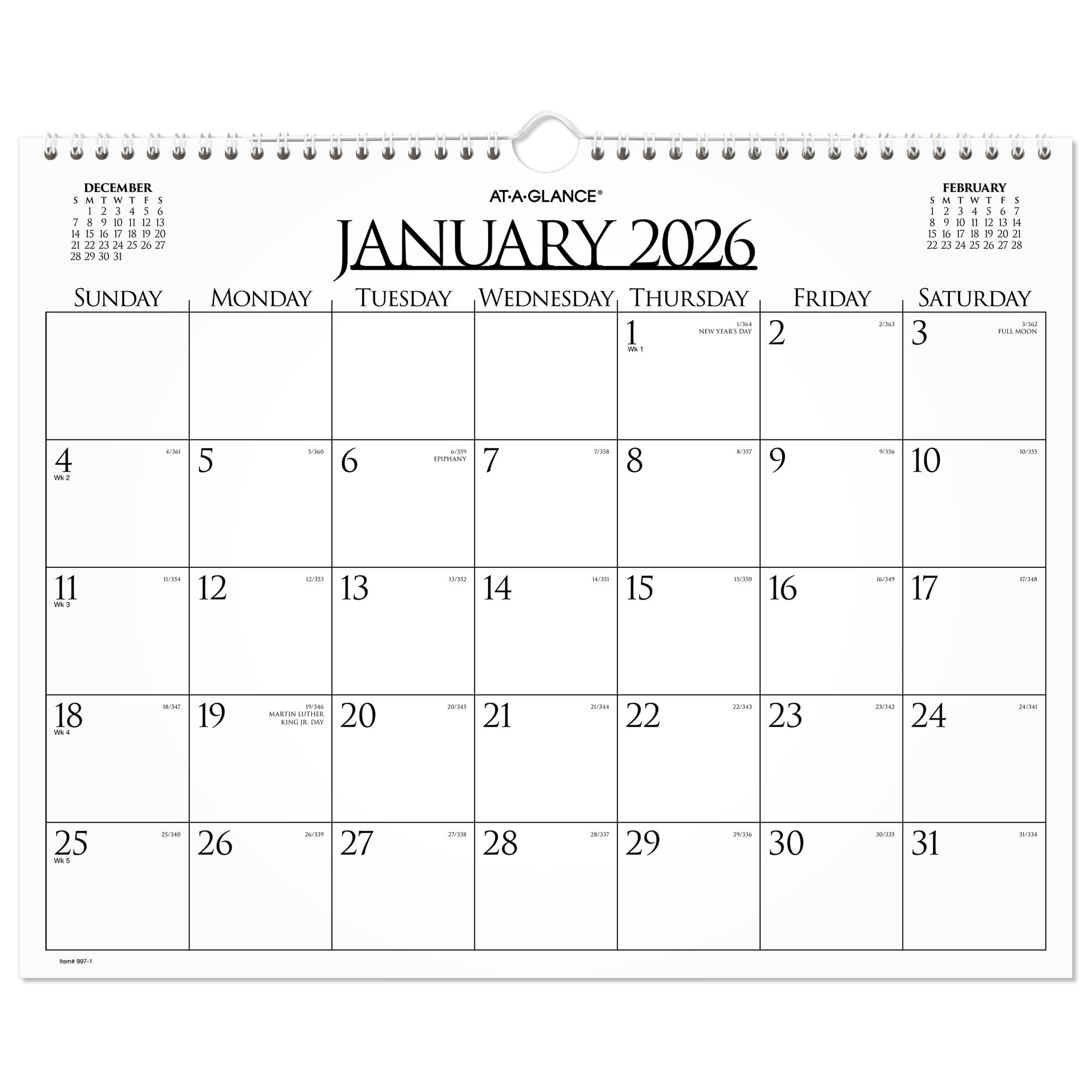 AT-A-GLANCE 2026 Business Monthly Wall Calendar Medium 15 x 12 ...