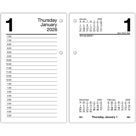 Day-Timer Pink Ribbon 2-Page-per-Week Organizer Refill, 3.75" x 6.75 ...