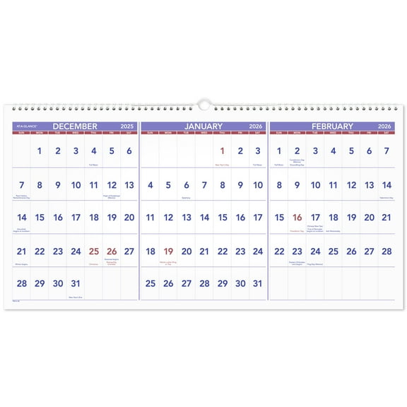 AT-A-GLANCE 2026 Yearly Wall Calendar Extra Large 24 x 36 - Wall ...