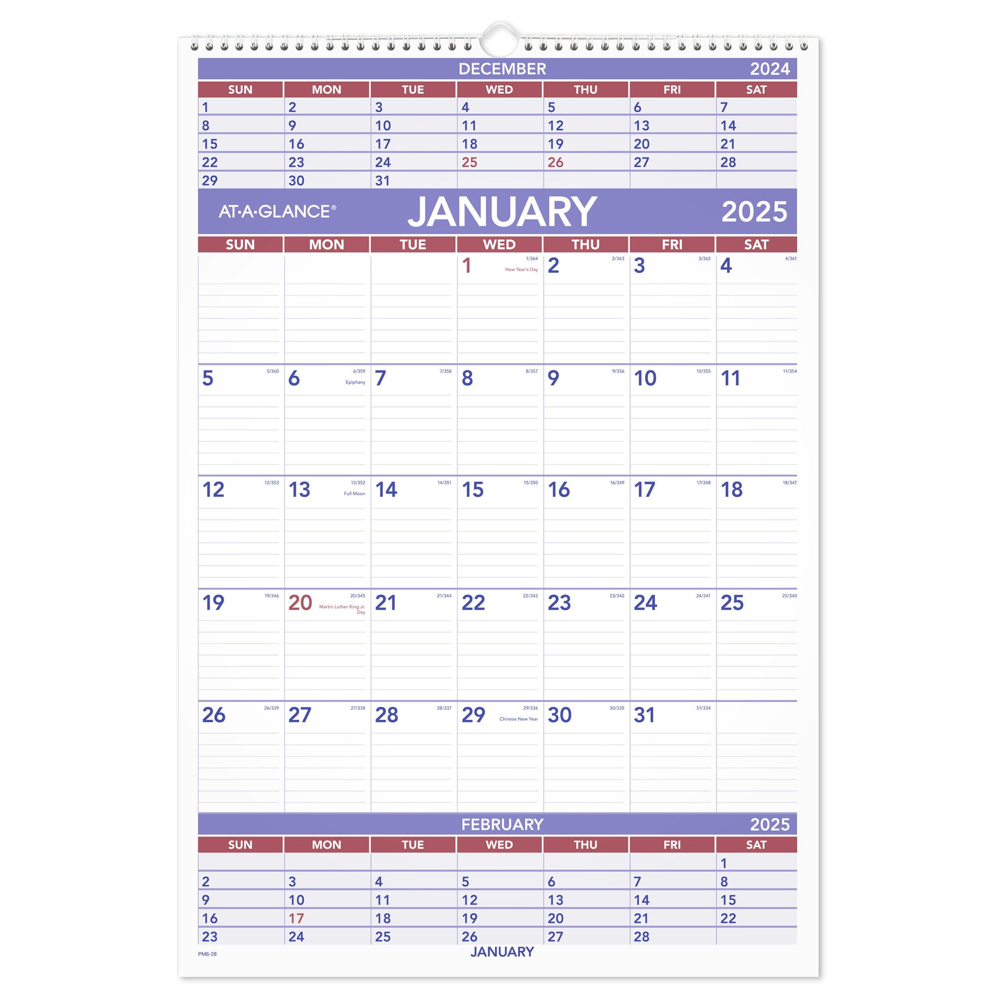 AT-A-GLANCE 2026 Three Month Wall Calendar Large 15 12 x 22 34 ...