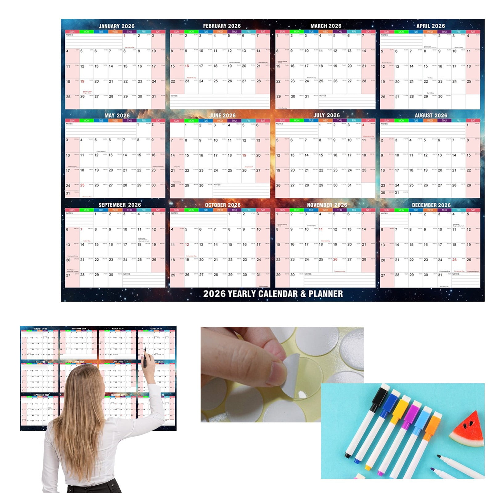 AT-A-GLANCE 2026 Yearly Wall Calendar 2026 Extra Large 24"x34" - Wall ...