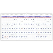 AT-A-GLANCE Three-Month Reference Wall Calendar, 12 x 27, 2017-2019 ...