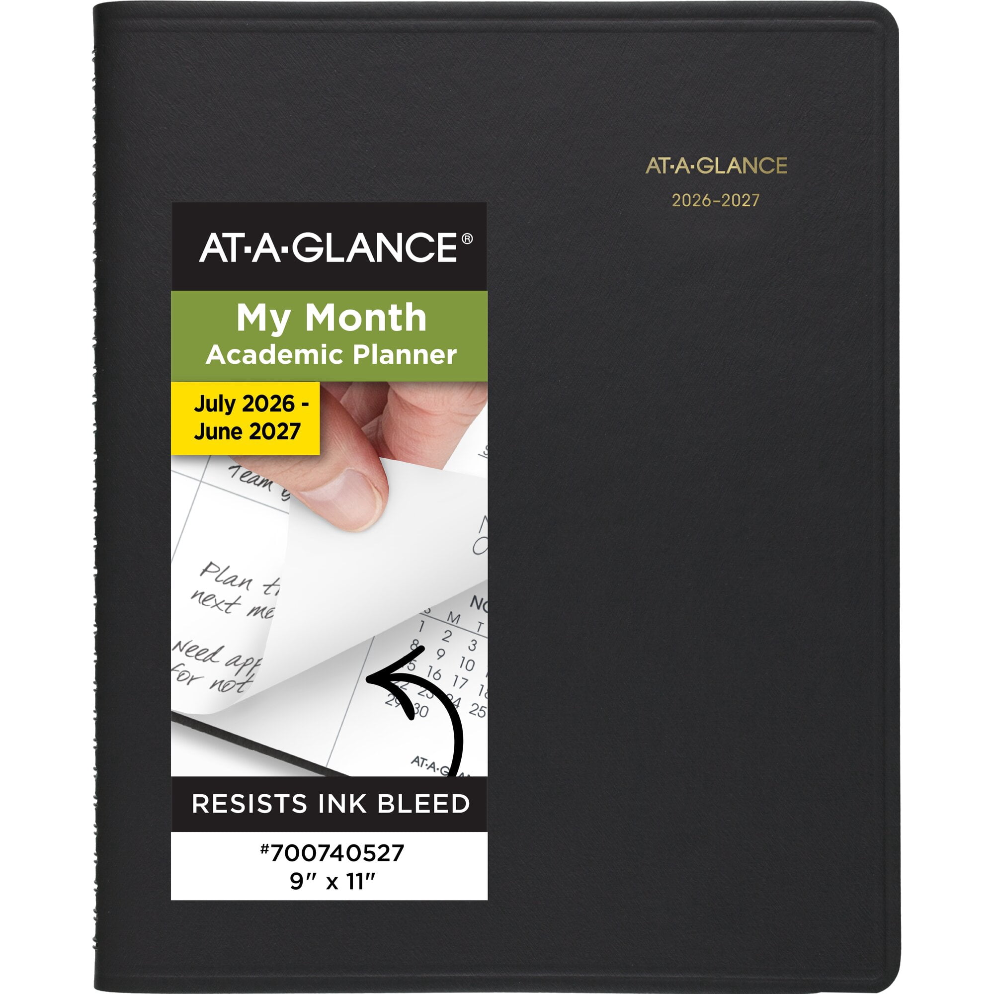 AT-A-GLANCE Academic 2026-2027 18-Month Monthly Planner Black Large 9 x ...