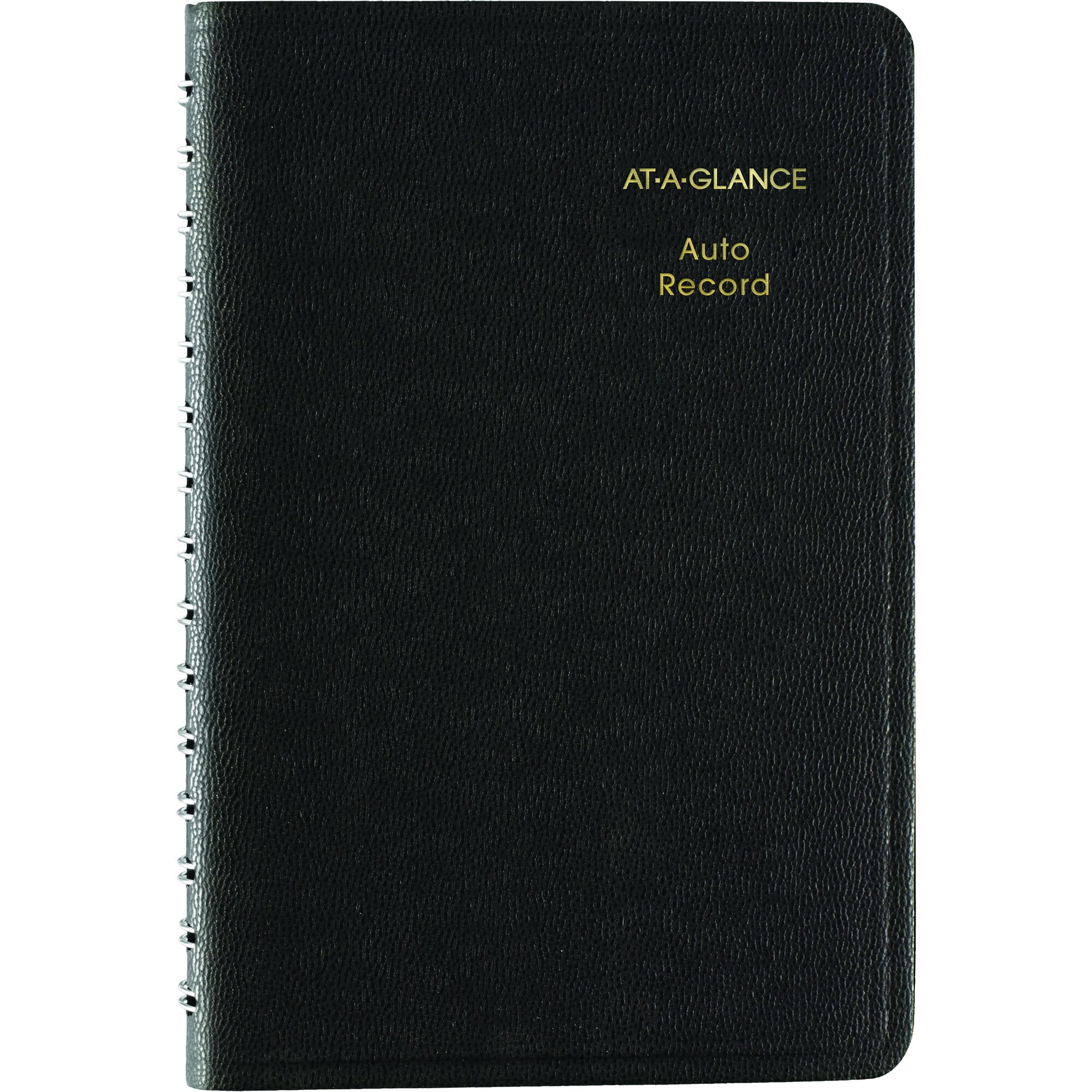 AT-A-GLANCE Auto Record Book Wirebound Black 3 34 x 6 - Auto Record ...