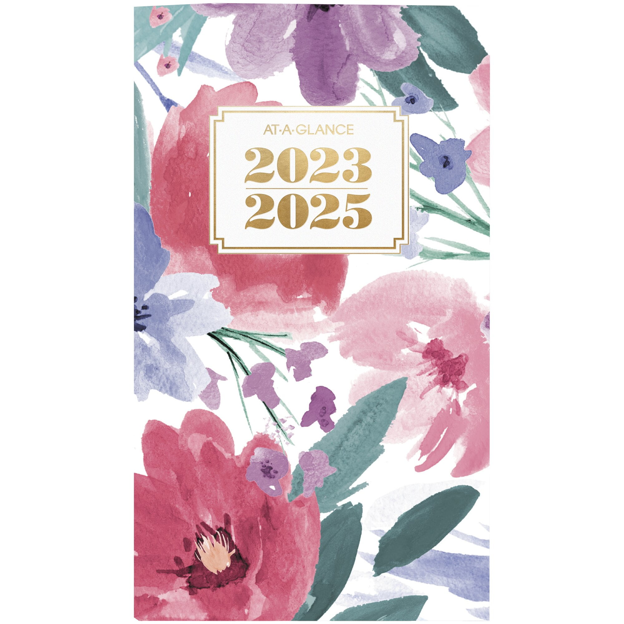 AT-A-GLANCE BADGE Academic 2023-2025 Two Year Monthly Planner Floral ...