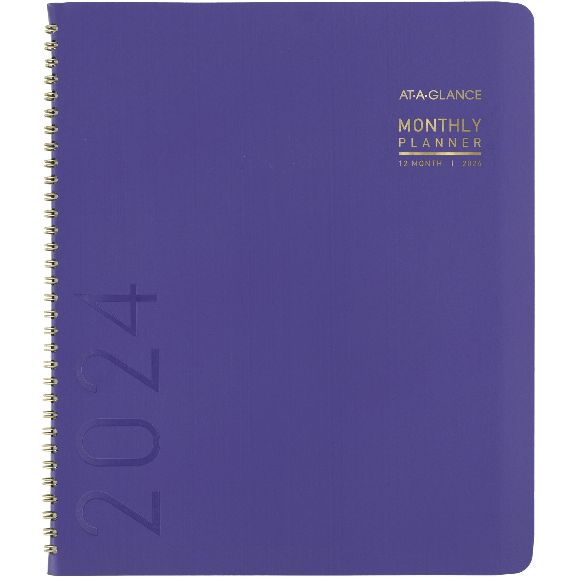 AT-A-GLANCE 2024 Monthly Planner, Contemporary Design, Purple, Large 9 ...
