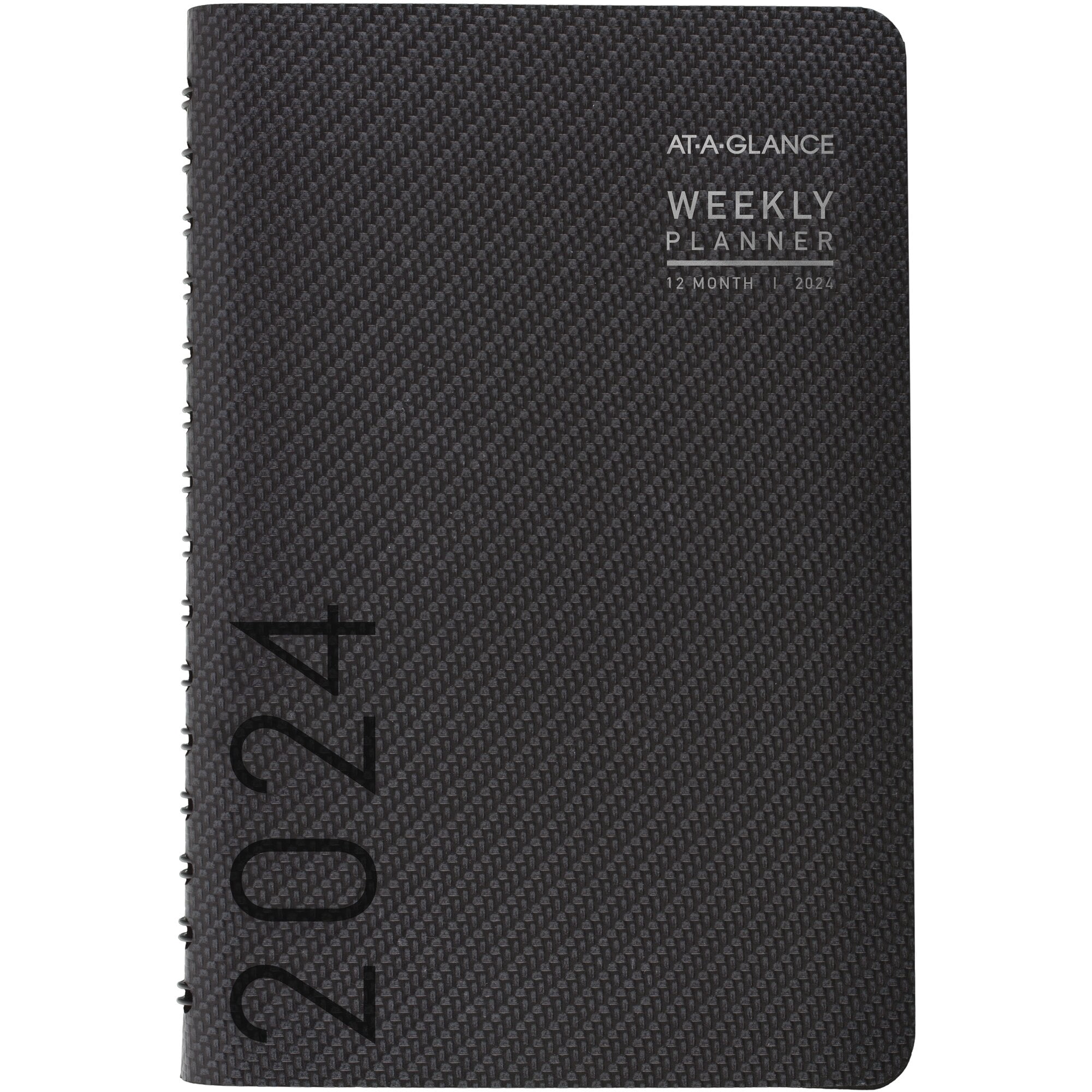 AT-A-GLANCE Contemporary 2024 Weekly Monthly Planner Charcoal Small 5 x ...
