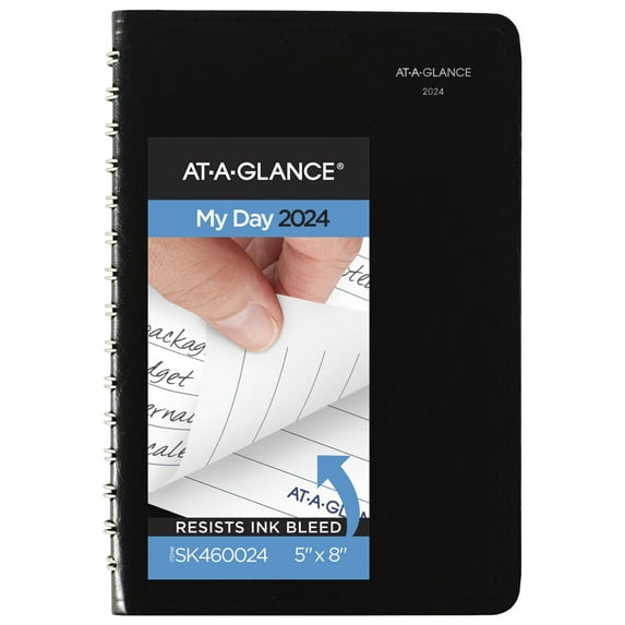 AT-A-GLANCE DayMinder 2024 Basic Daily Planner, Wirebound Appointment ...
