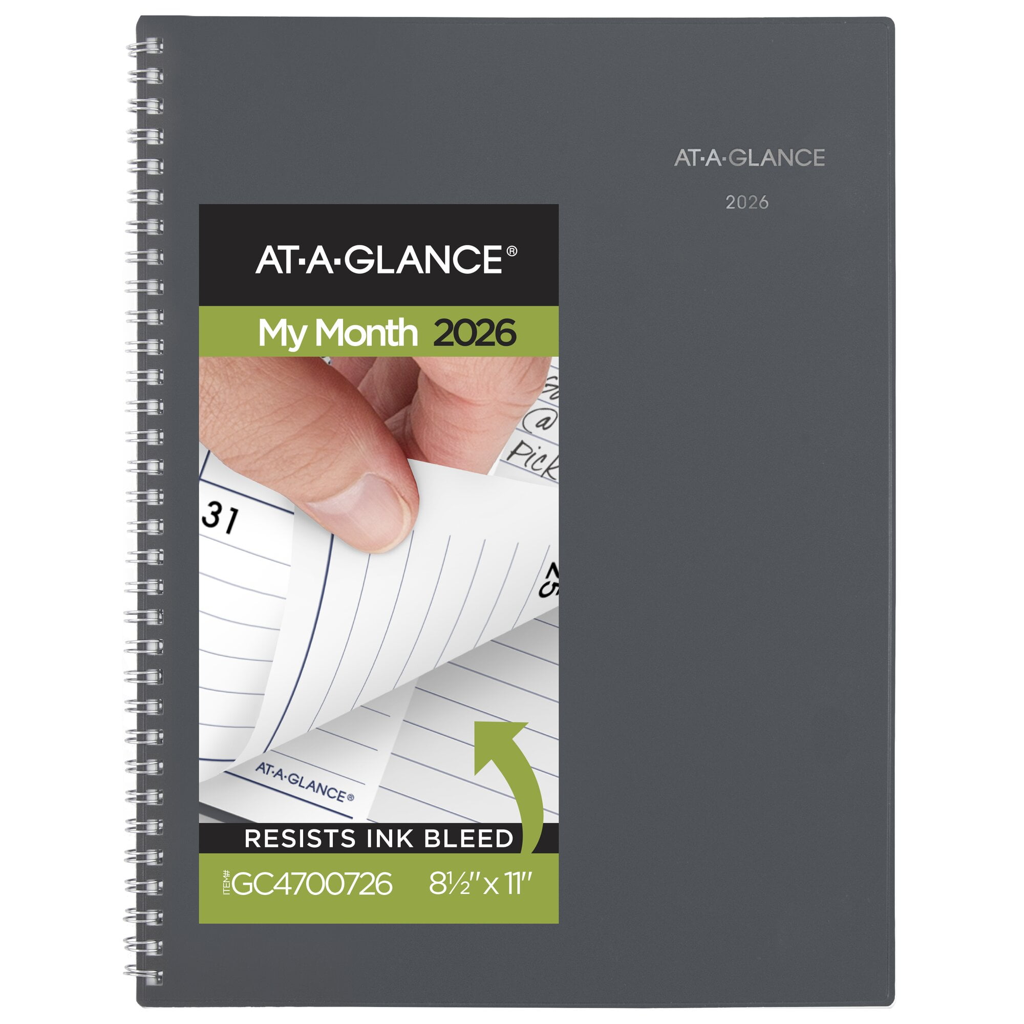 AT-A-GLANCE DayMinder 2026 Monthly Planner Gray Large 8 12 x 11 ...