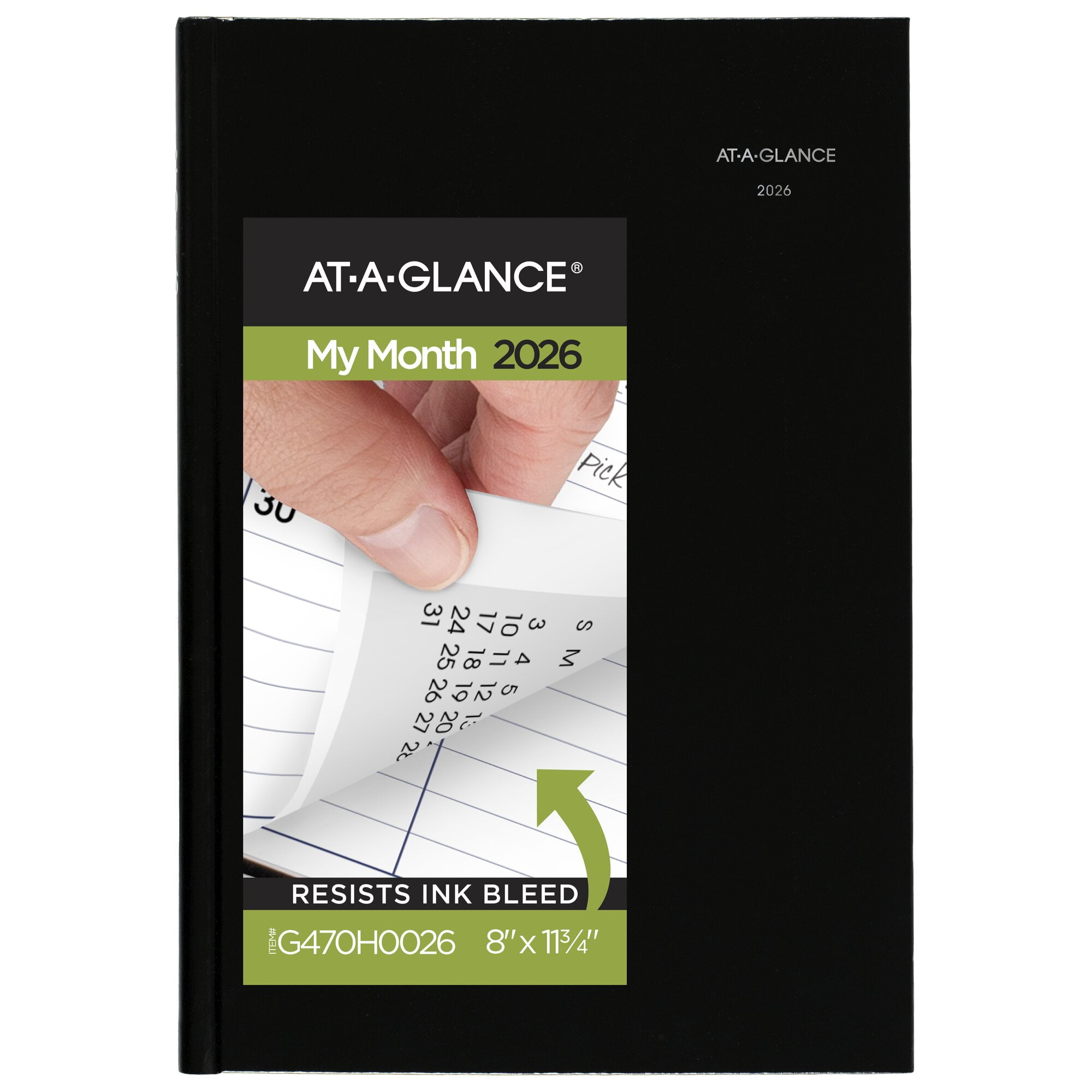 AT-A-GLANCE DayMinder 2026 Monthly Planner Hardcover Black Large 8 x 11 ...