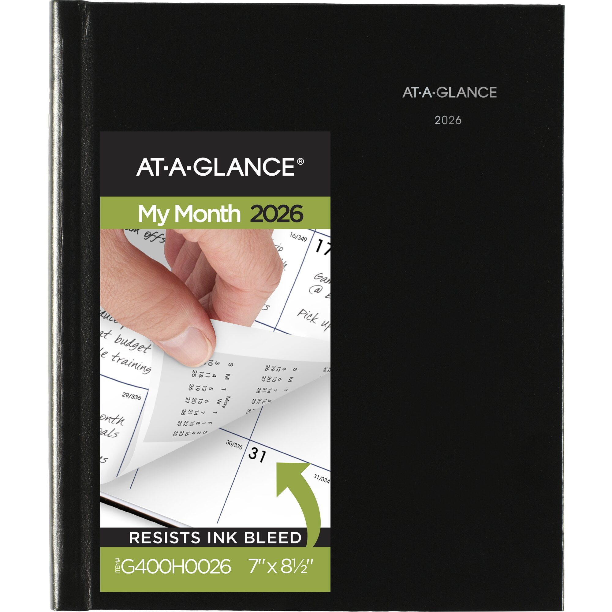 AT-A-GLANCE DayMinder 2026 Monthly Planner Hardcover Black Medium 7 x 8 ...