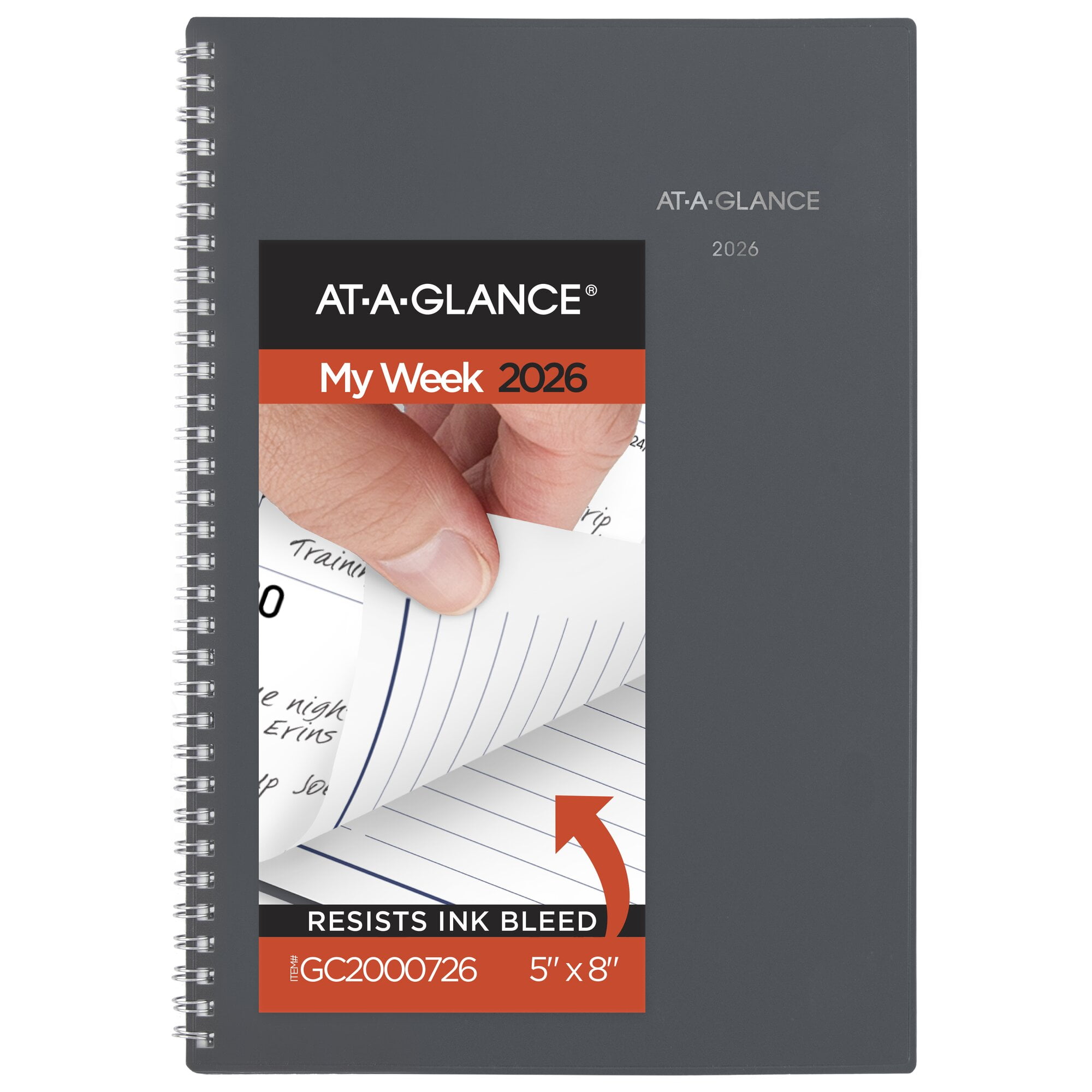 AT-A-GLANCE DayMinder 2026 Weekly Monthly Planner Gray Small 5 x 8 ...