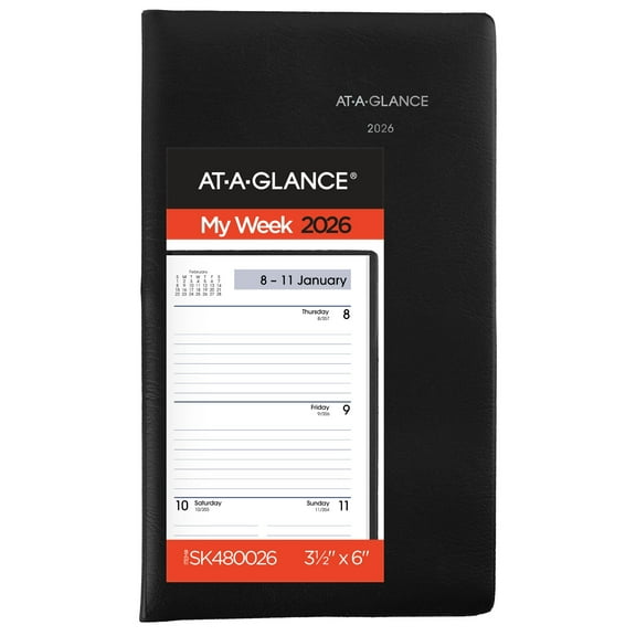 2026 At-A-Glance Dayminder Sk48-00 Weekly Pocket Planner, 3-5/8 X 6-1/ ...