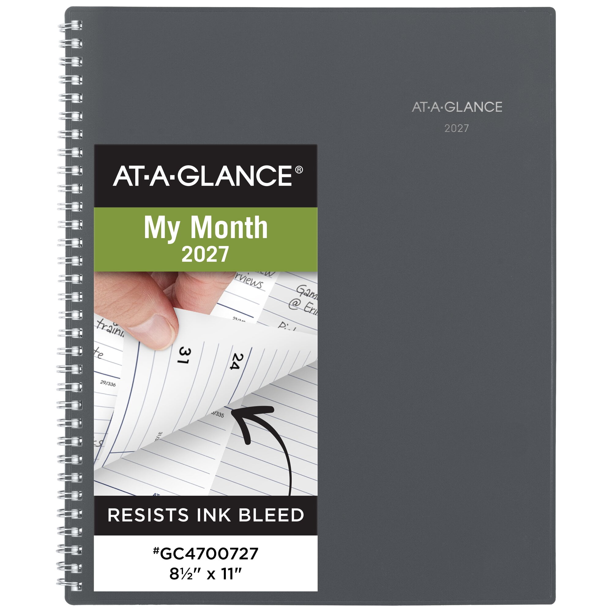 AT-A-GLANCE DayMinder 2027 Monthly Planner Gray Large 8 12 x 11 ...
