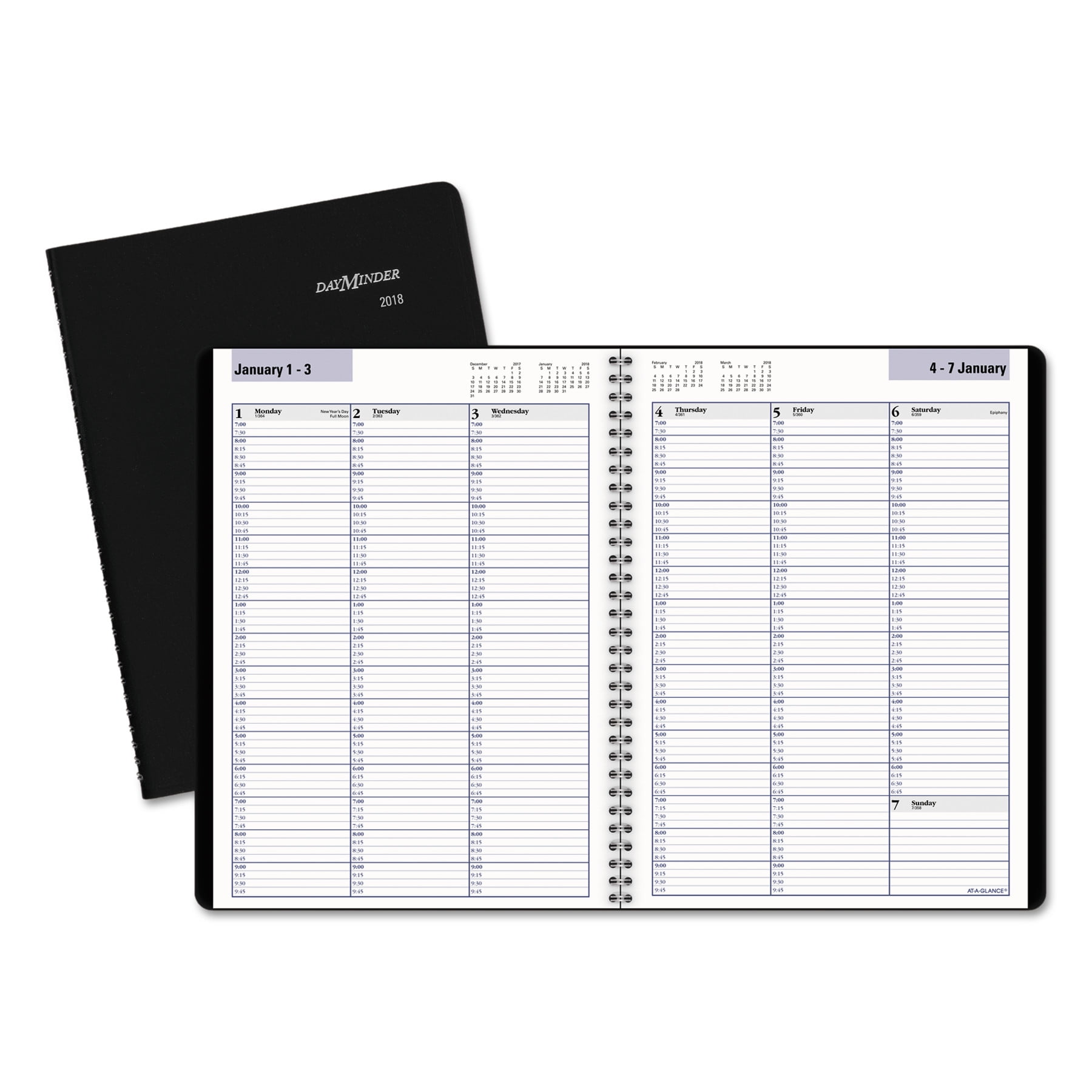 AT-A-GLANCE DayMinder Weekly Appointment Book, 8 x 11, Black, 2018 ...