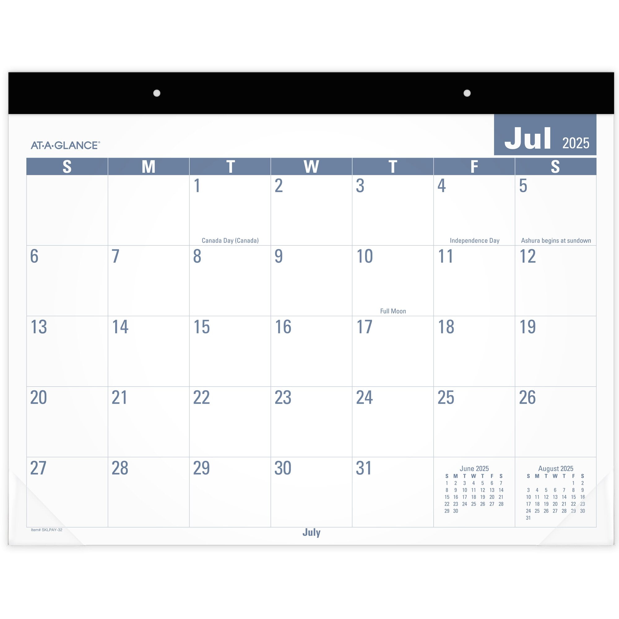AT-A-GLANCE Easy-to-Read Academic 2025-2026 Monthly Desk Pad Calendar ...