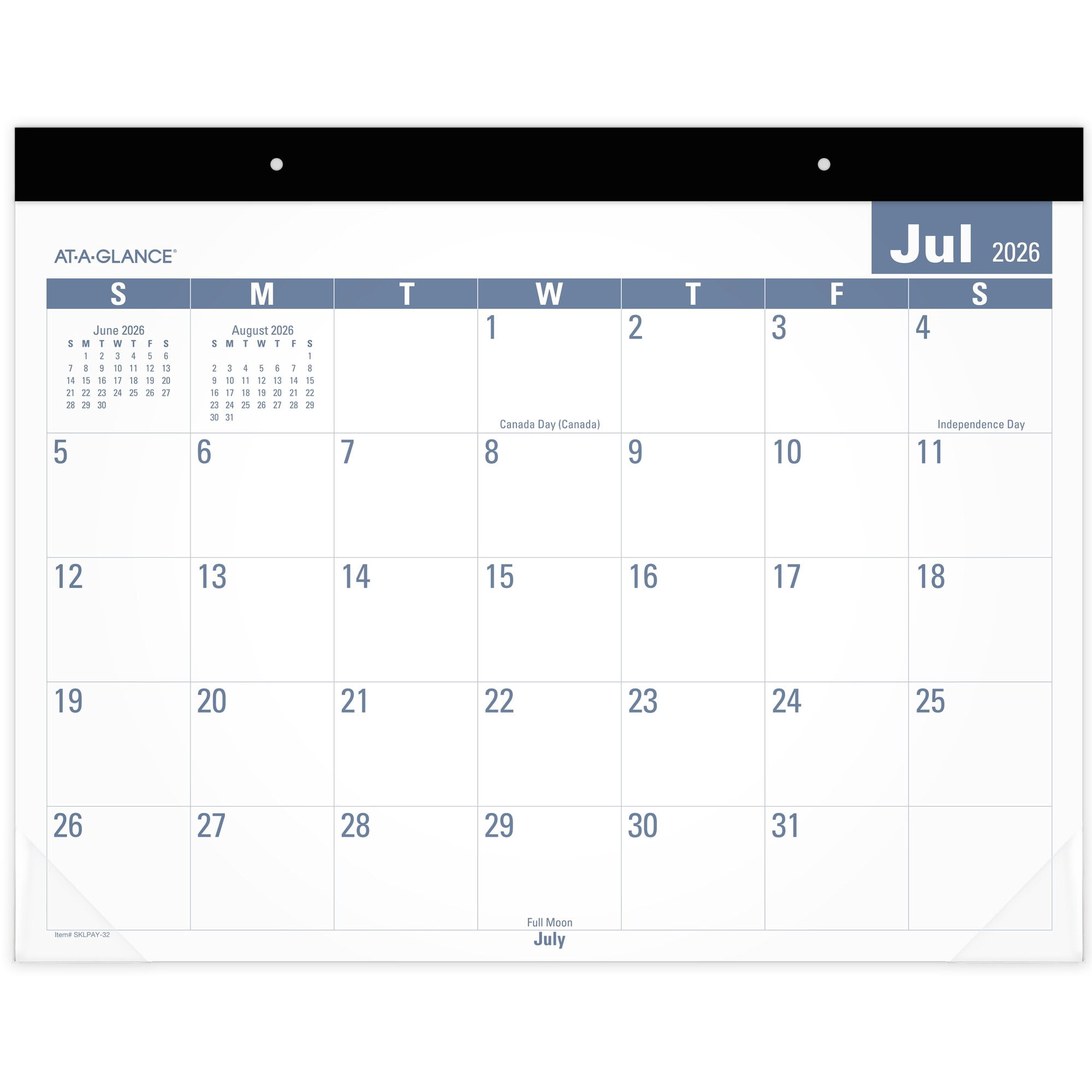 AT-A-GLANCE Easy-to-Read Academic 2026-2027 Monthly Desk Pad Calendar ...