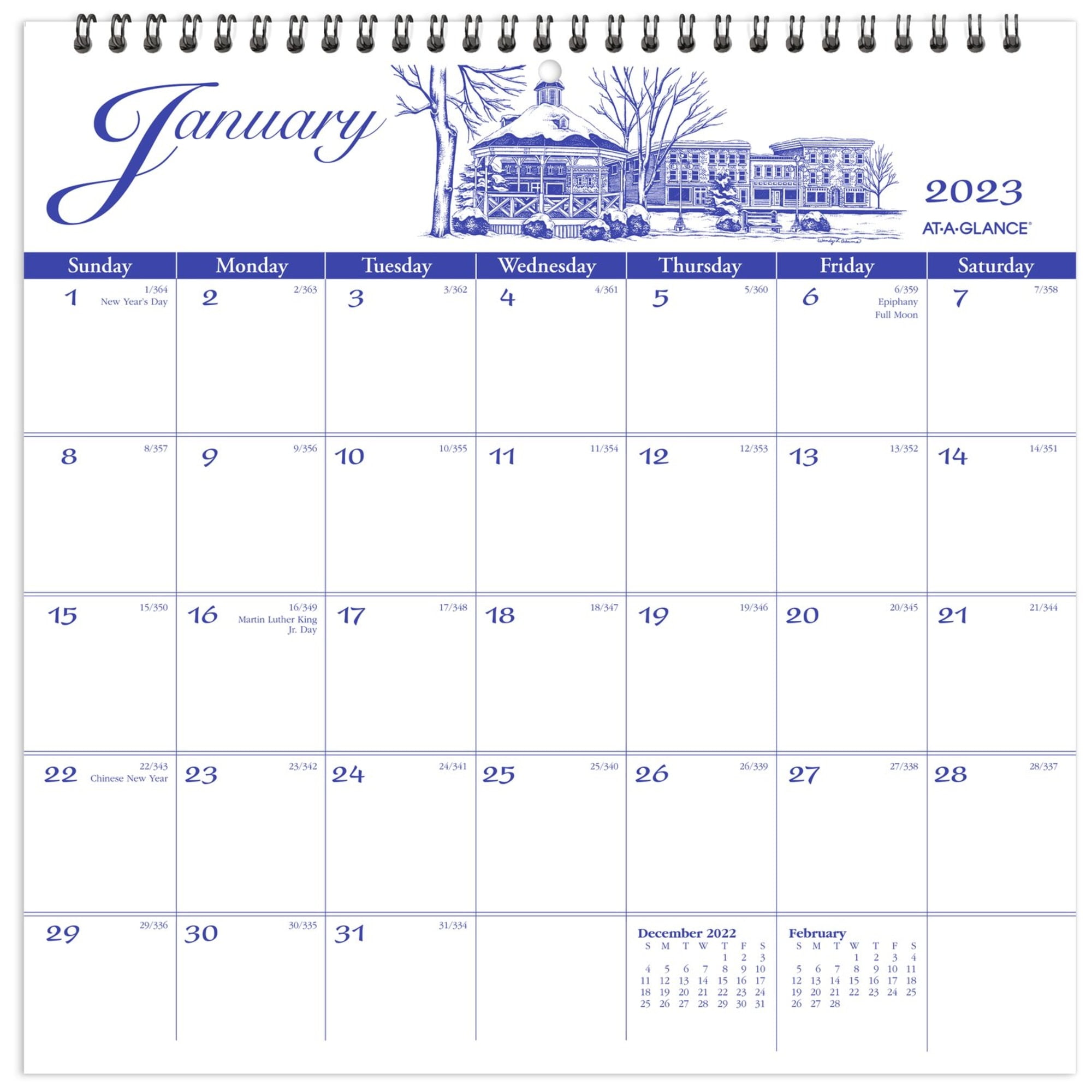 AT-A-GLANCE Illustrator’s Edition 2023 RY Monthly Wall Calendar, Medium ...