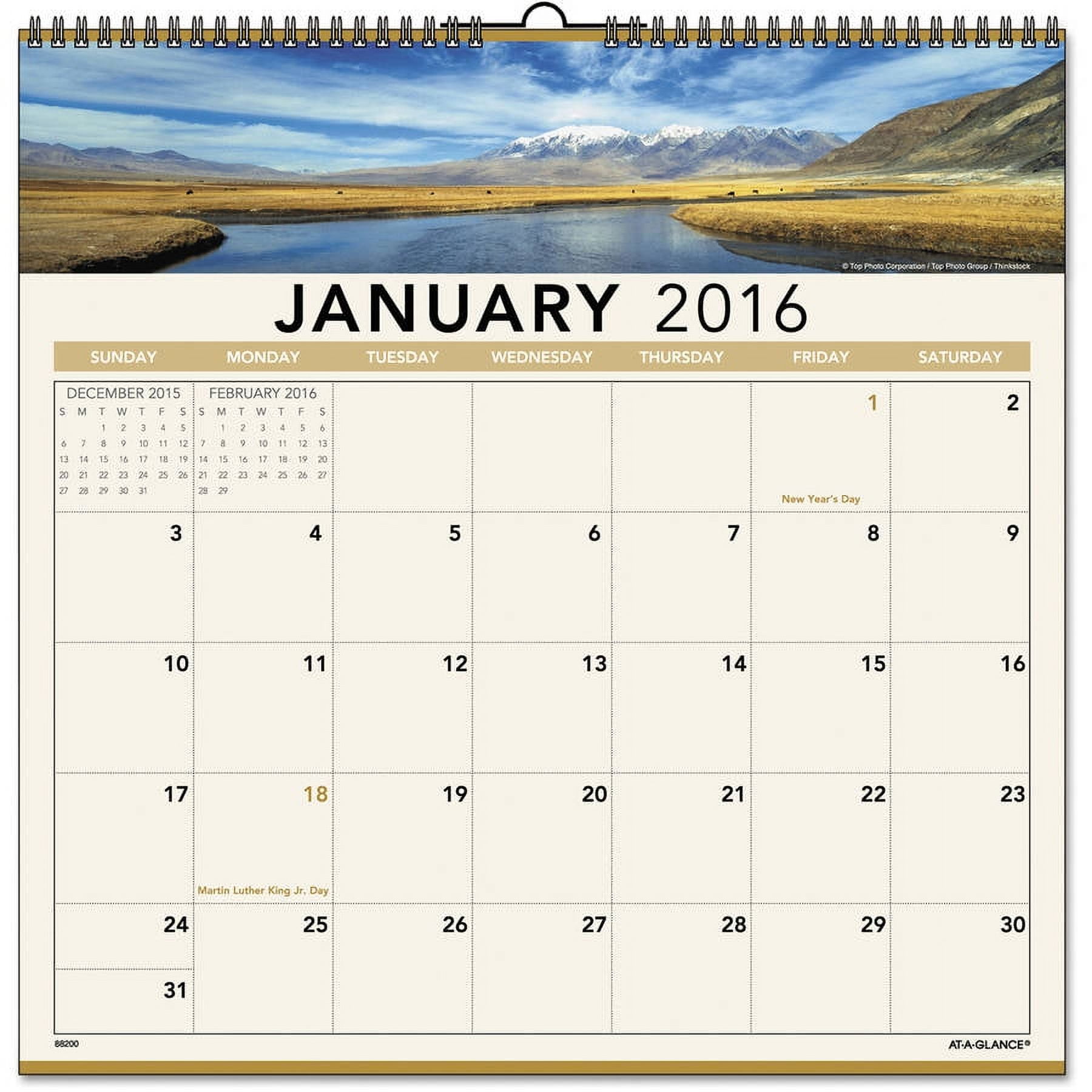 AT-A-GLANCE Landscape Monthly Wall Calendar, 12 x 12, 2017 - Walmart.com