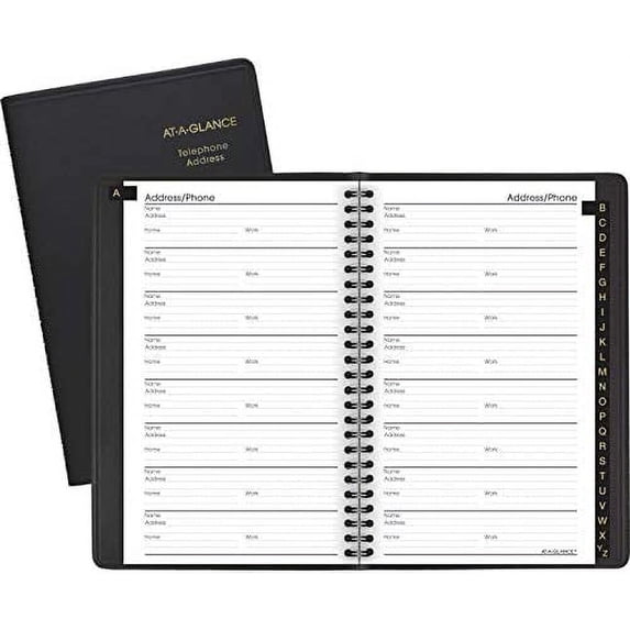 AT-A-GLANCE Large Telephone & Address Book, 800+ Entries, 4-7/8" x 8 ...