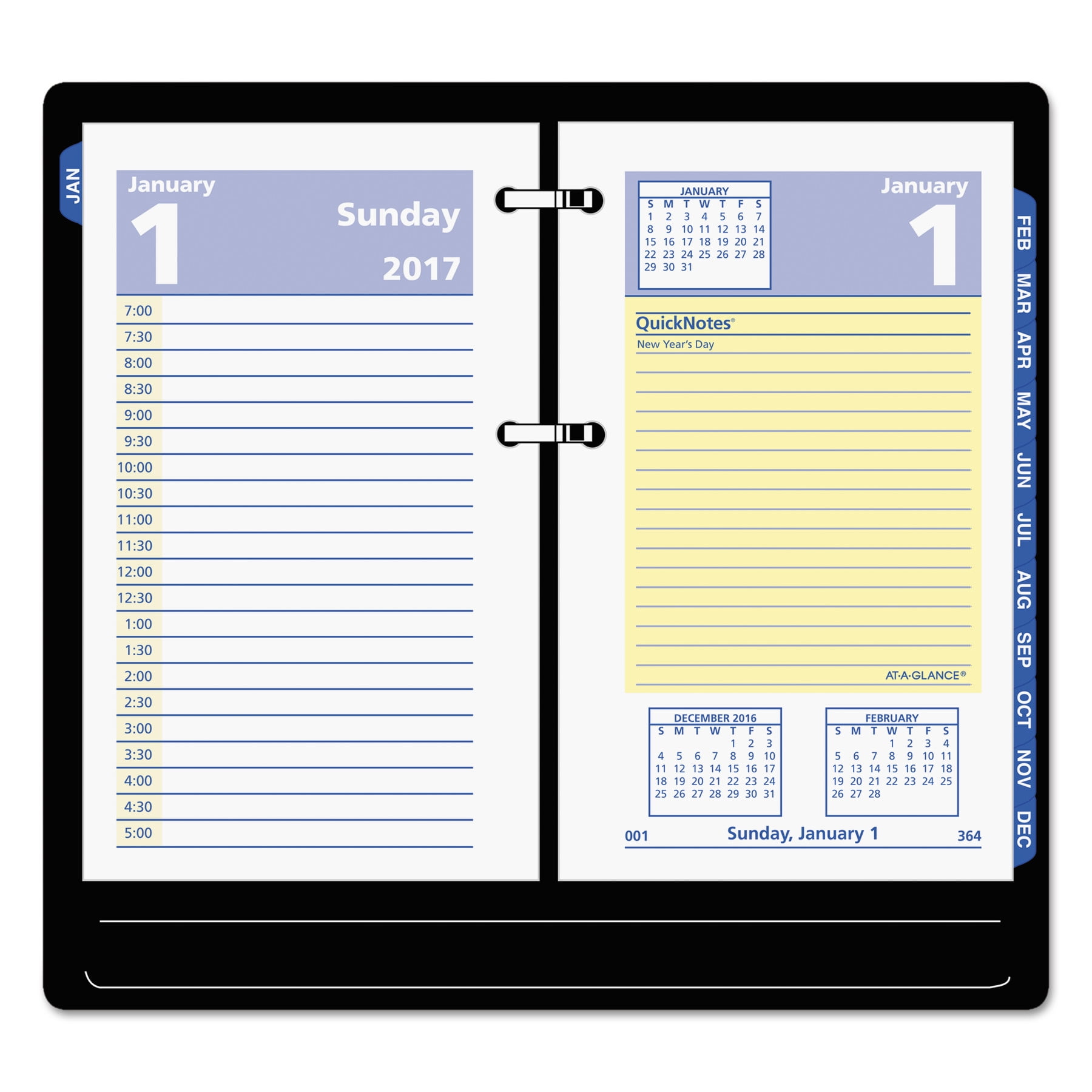 AT-A-GLANCE QuickNotes Desk Calendar Refill, 3-1/2" x 6", 2017 ...