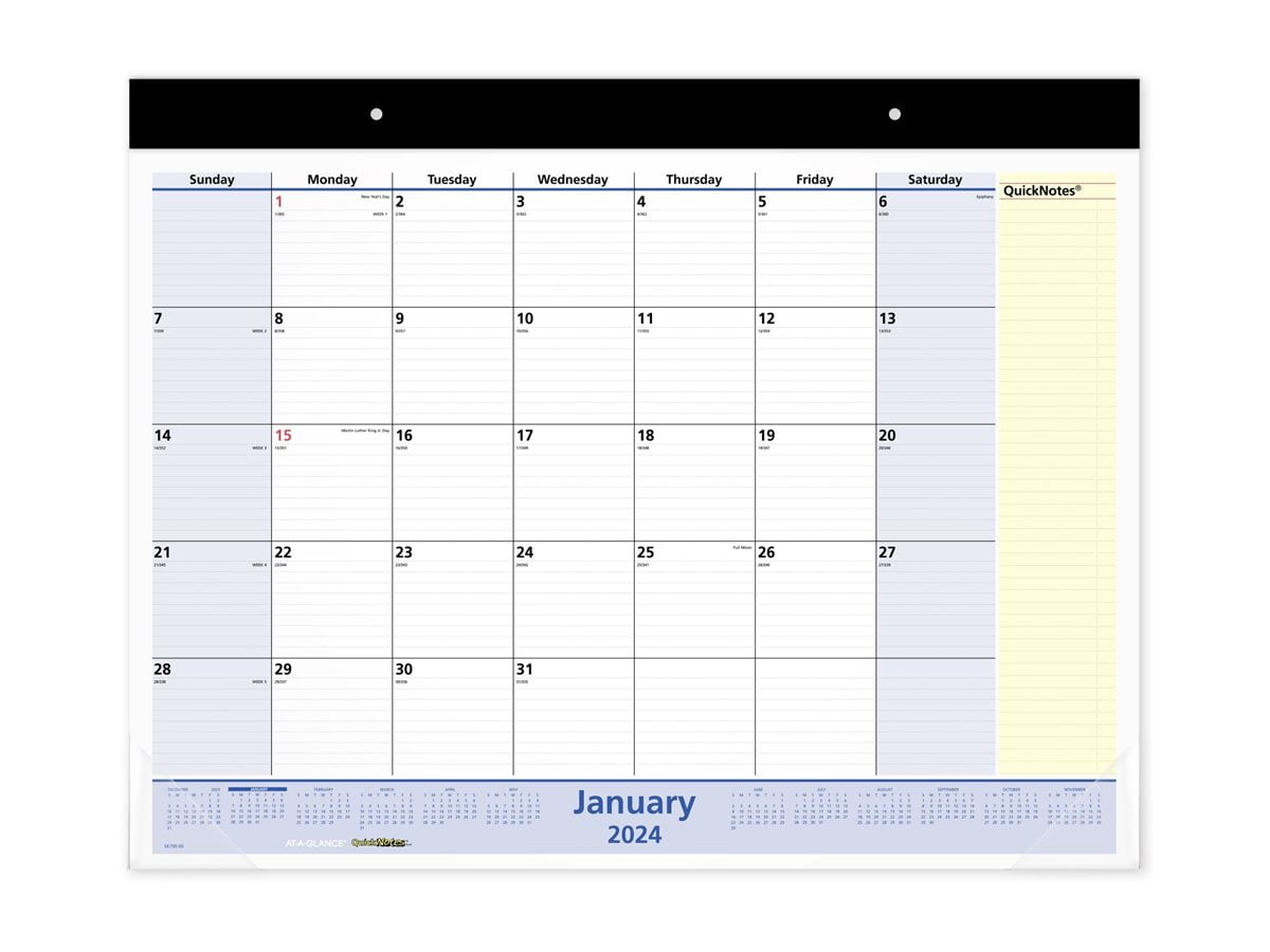 "AT-A-GLANCE QuickNotes 2024: Office Supplies, 22"" x 17"" Monthly Desk ...