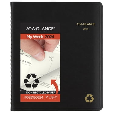AT-A-GLANCE DayMinder 2024 Basic Daily Planner Black Small 5 x 8 ...