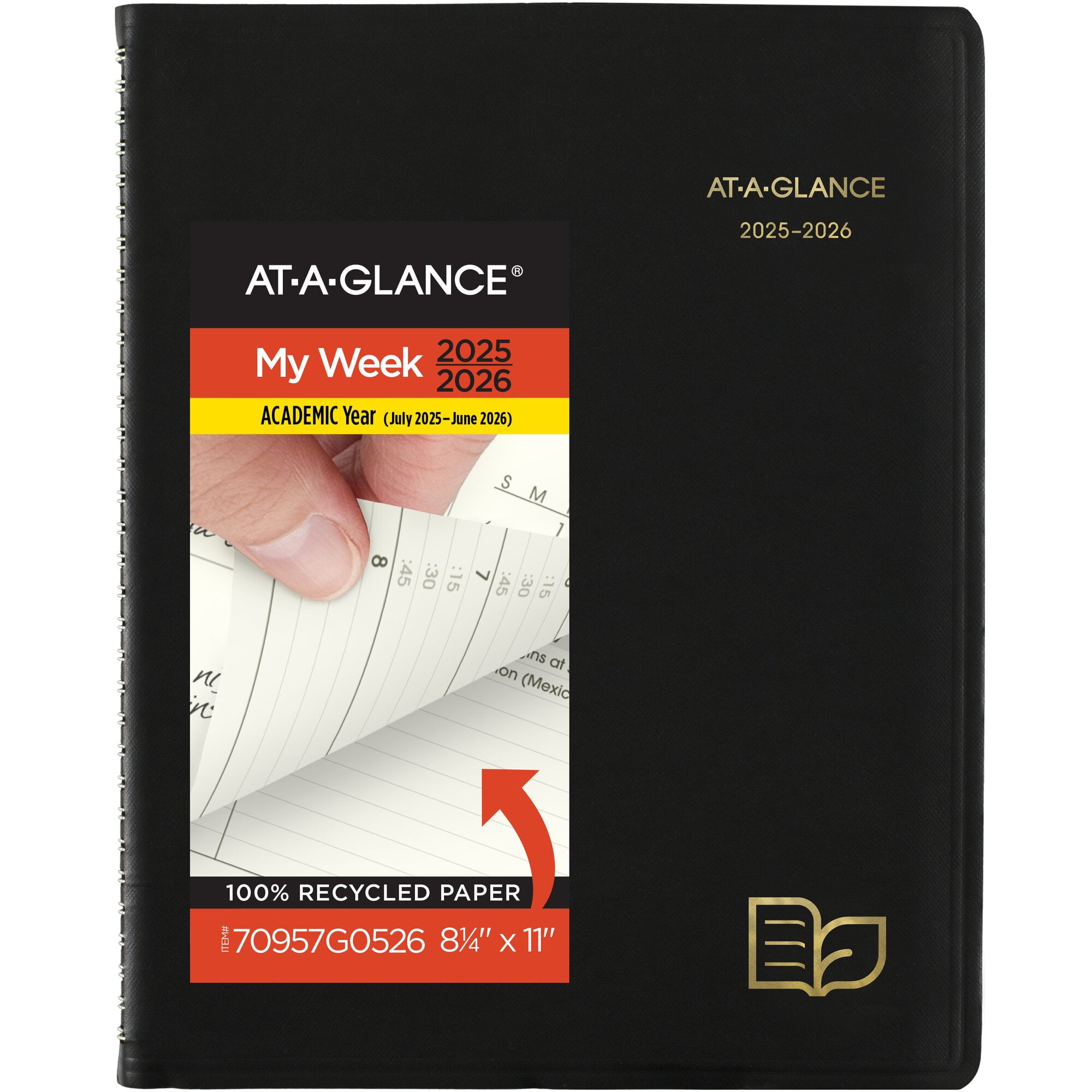 AT-A-GLANCE Recycled Academic 2025-2026 Weekly Monthly Appointment Book ...