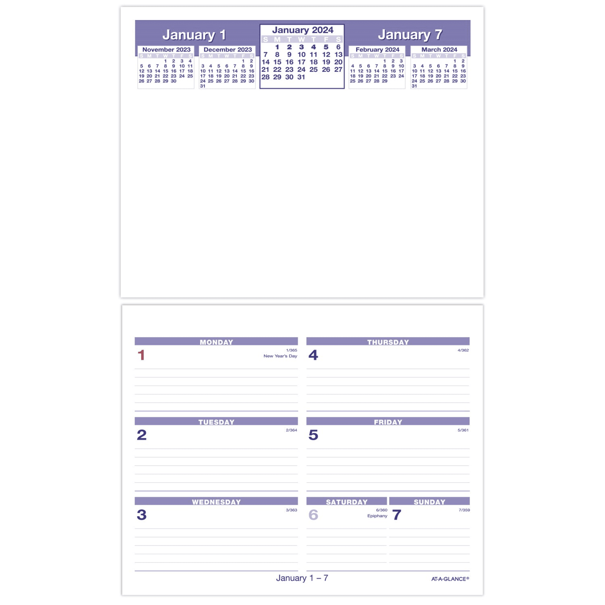 2024 AT-A-GLANCE® Flip-A-Week Weekly Desk Calendar Refill, 6" x 7 ...