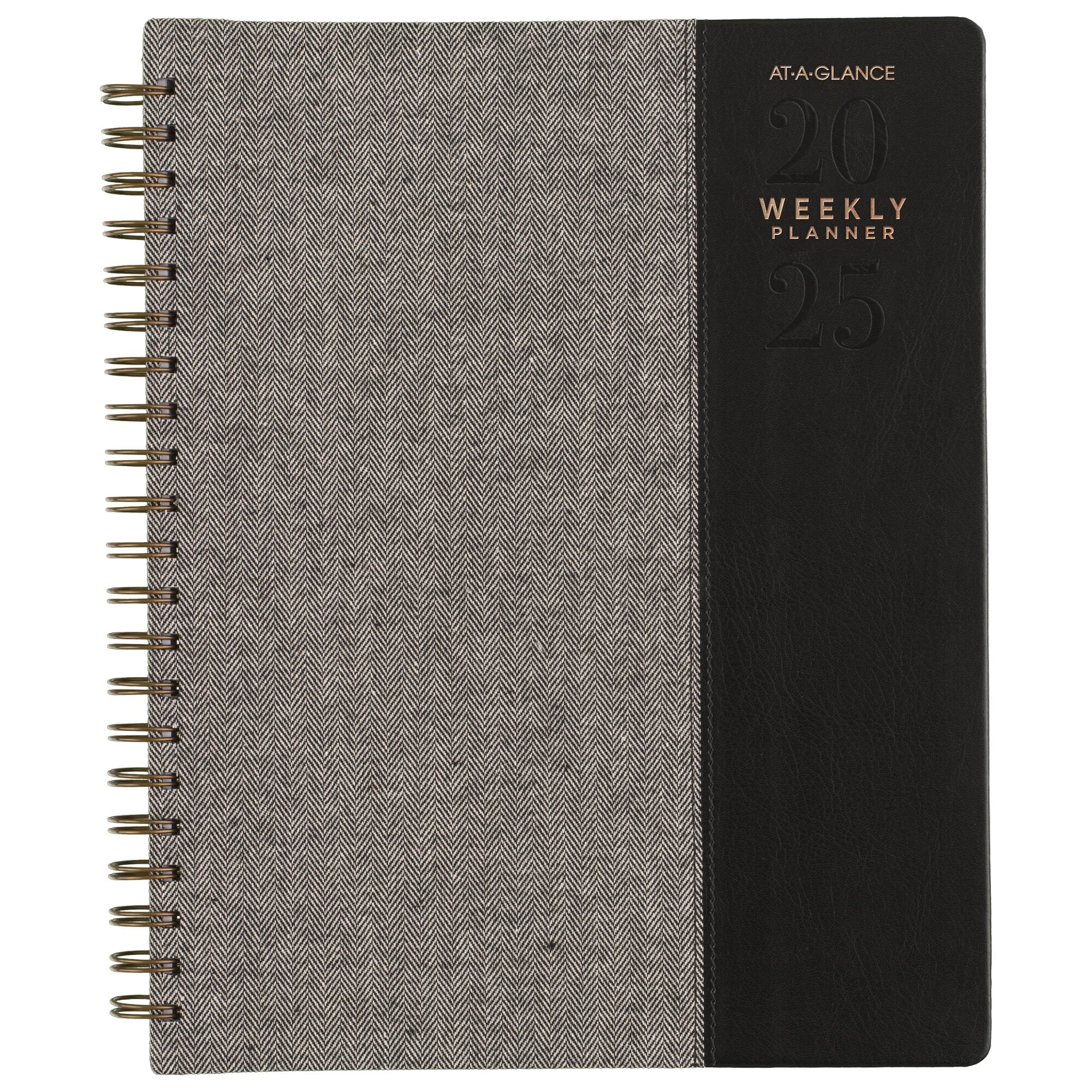 AT-A-GLANCE Signature Collection 2025 Weekly Monthly Planner Black ...