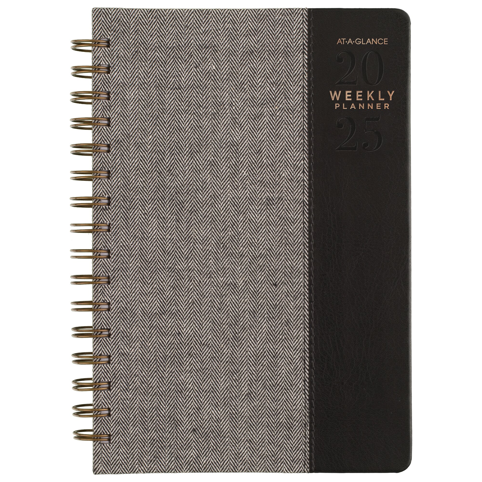 AT-A-GLANCE Signature Collection 2025 Weekly Monthly Planner Black ...