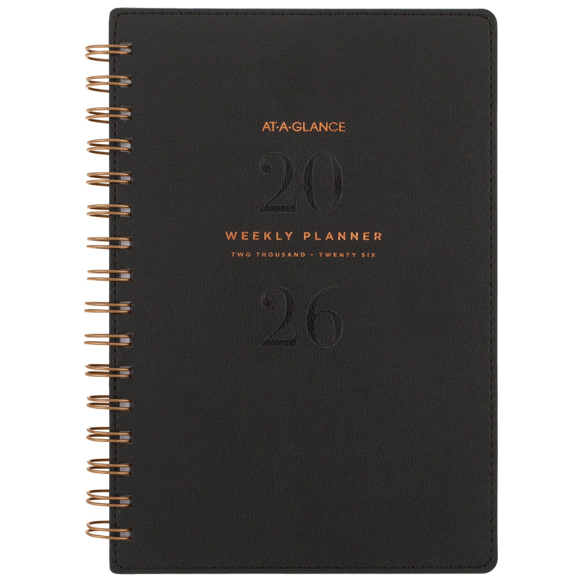 AT-A-GLANCE Signature Collection 2026 Weekly Monthly Planner Black ...