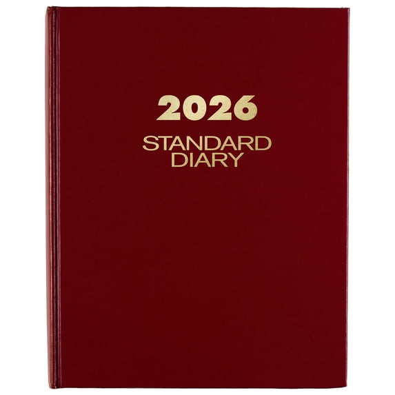 AT-A-GLANCE Standard Diary 2026 Daily Diary Red Medium 7 12 x 9 12 ...