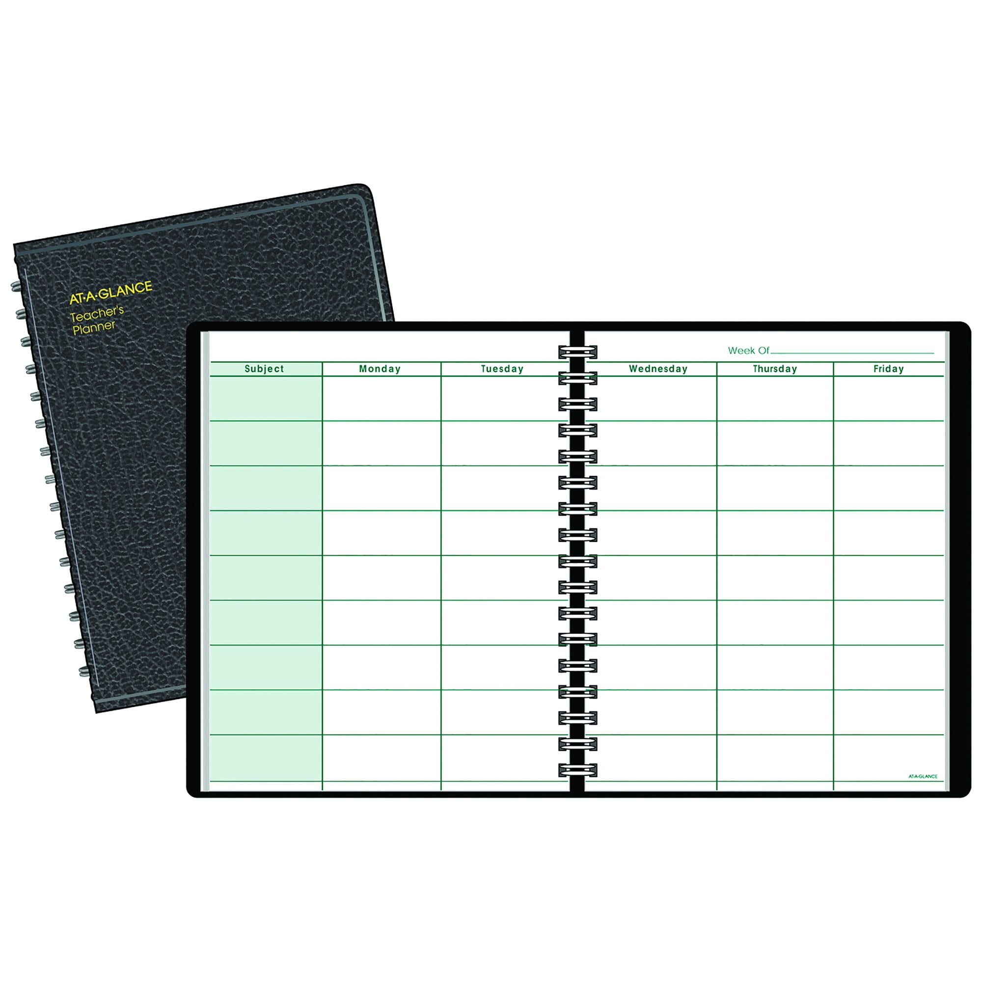 AT-A-GLANCE Weekly Teacher's Planner, Undated, Black, 10 7/8 x 8 1/4 ...