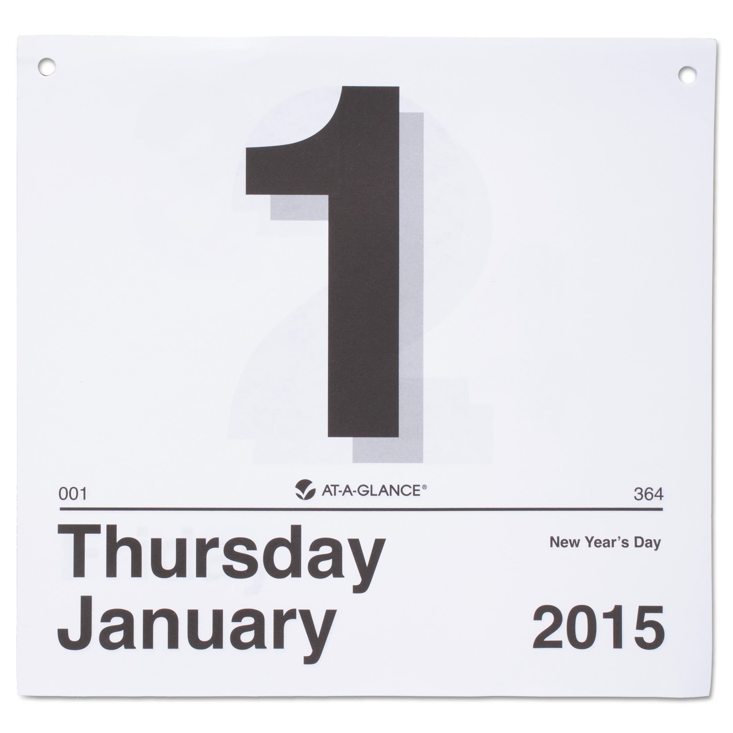 AT-A-GLANCE "Today Is" Daily Wall Calendar Refill, 8 1/2 x 8, White ...