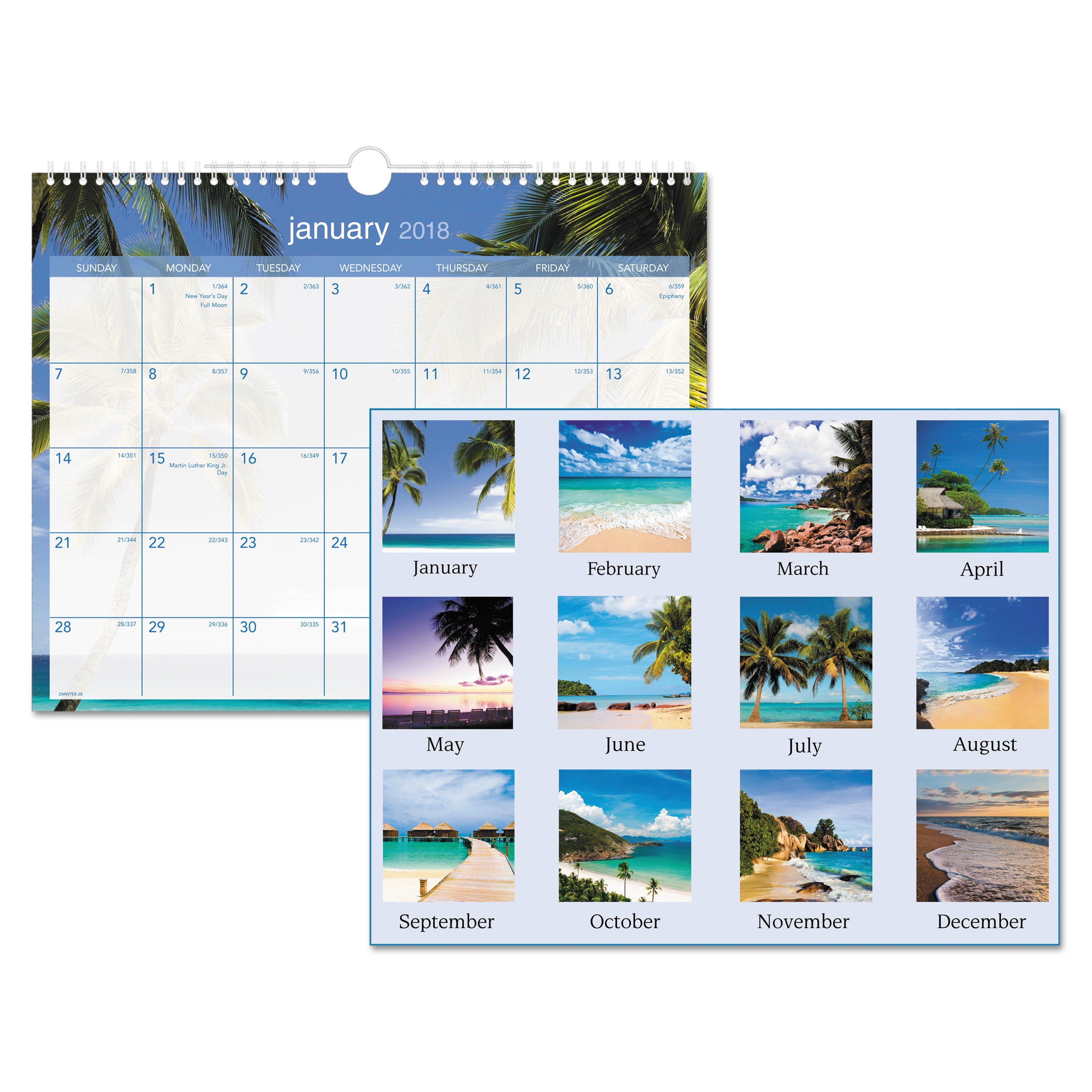 AT-A-GLANCE Tropical Escape Wall Calendar, 15 x 12, 2018 - Walmart.com
