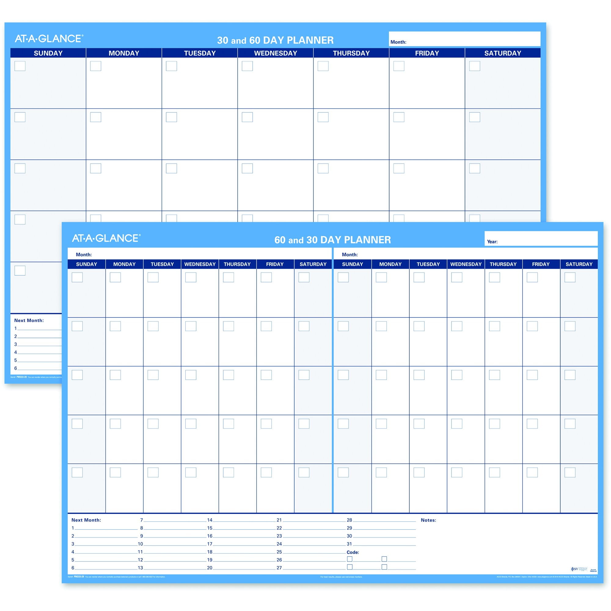 AT-A-GLANCE Large Planning Monthly Undated Erasable Wall Planner, 48 x ...