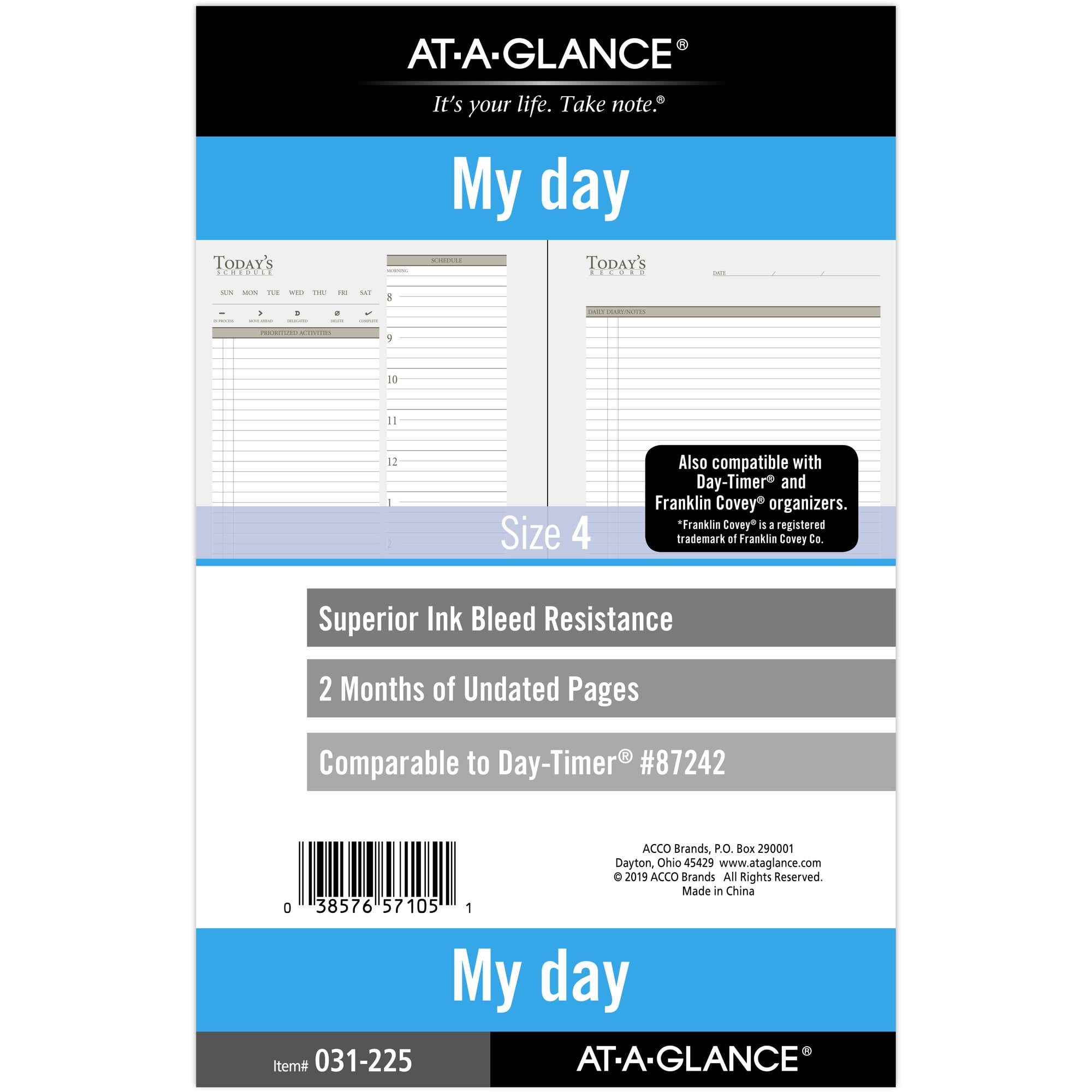 AT-A-GLANCE Undated Daily Planner Refill, Loose-Leaf, Desk Size, 5 1/2 ...