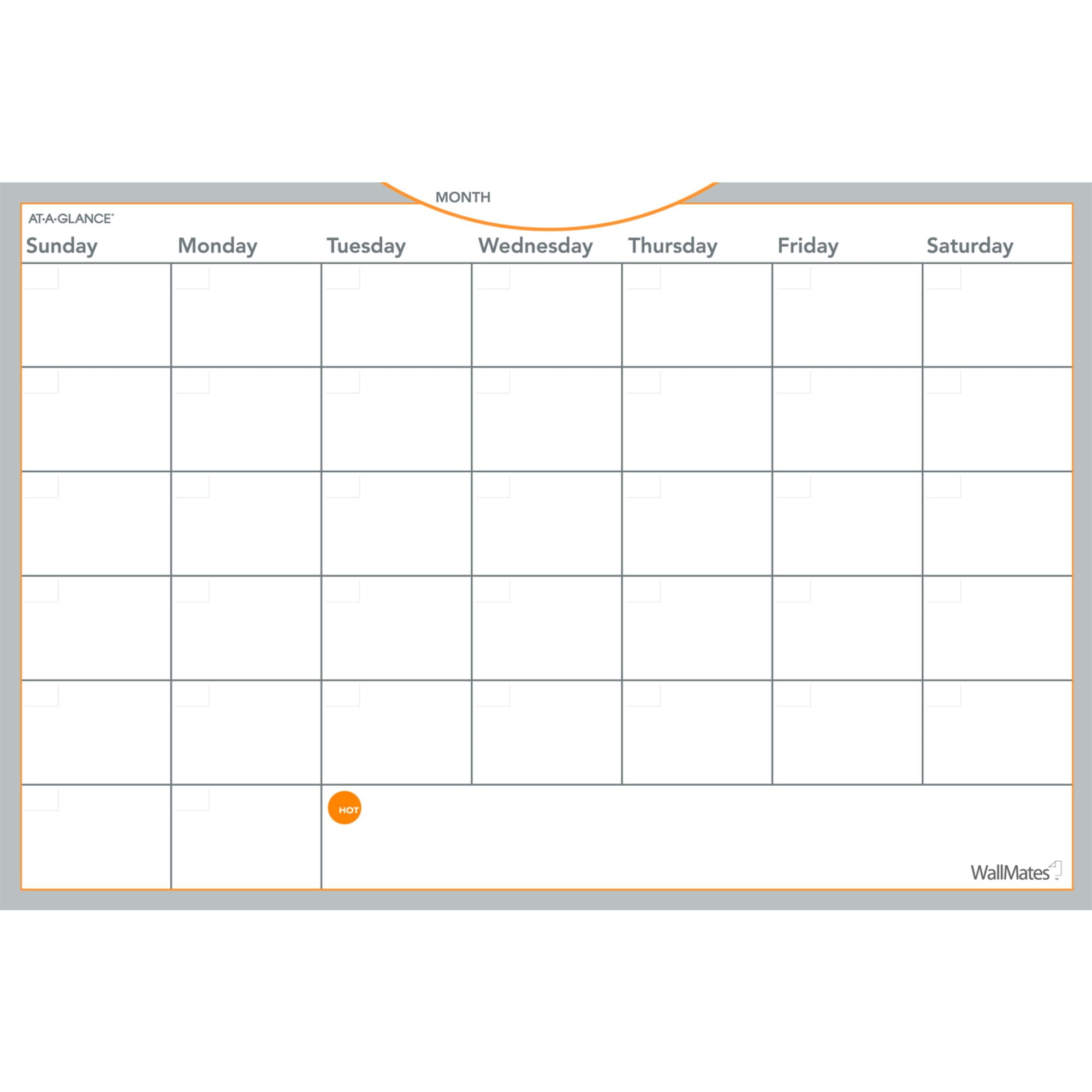 AT-A-GLANCE Undated WallMates Self-Adhesive Dry-Erase Monthly Planning ...