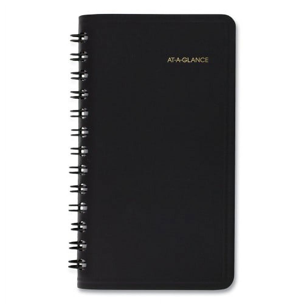 AT-A-GLANCE Weekly Planner, 4.5 x 2.5, Black Cover, 12-Month (Jan to ...