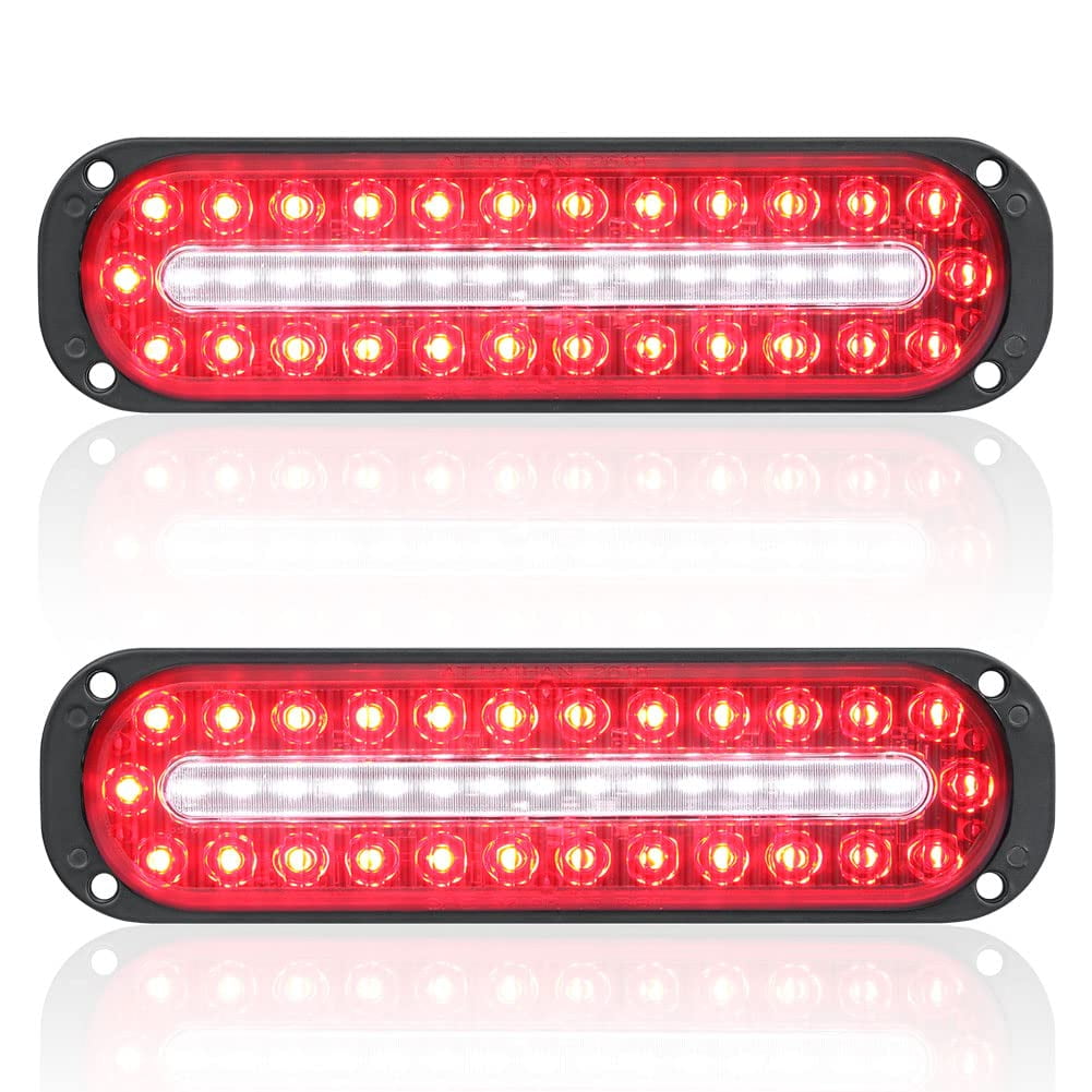 AT-HAIHAN Pack of 2 AIF4 Oval Red LED Trailer Stop Brake Turn Signal ...