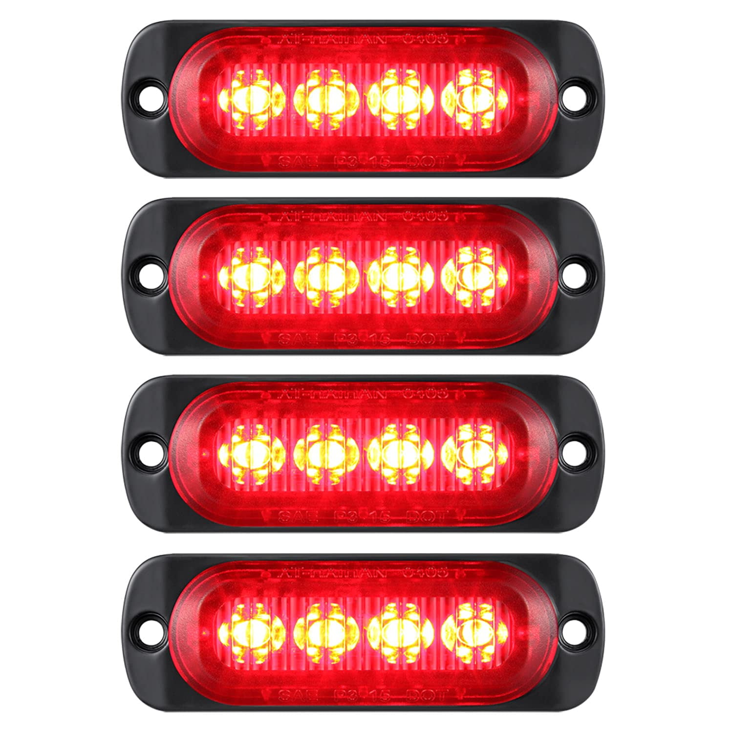 AT-HAIHAN Pack of 4 STF9 Aluminum Housing Red LED Trailer Clearance ...