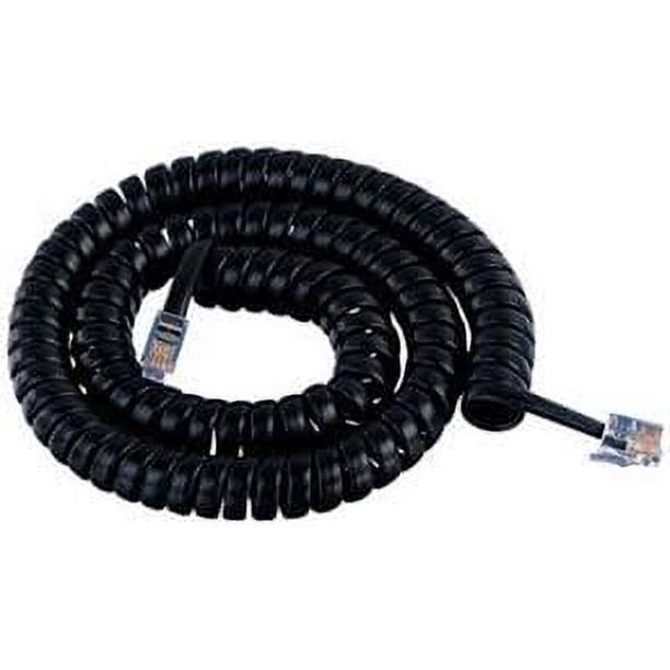 AT&T 12 Foot Black Curly Cords - Walmart Business Supplies