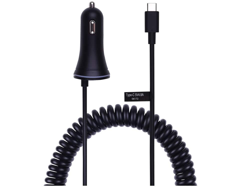 AT&T 4.8A Captive Cable Car Charger Type C - Walmart Business Supplies