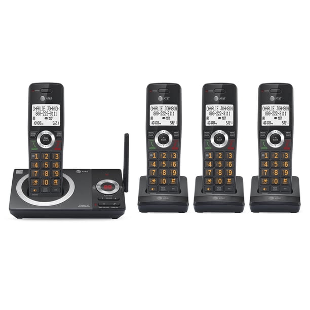 AT&T 4-Handset Expandable Cordless Phone with Unsurpassed Range, Smart ...