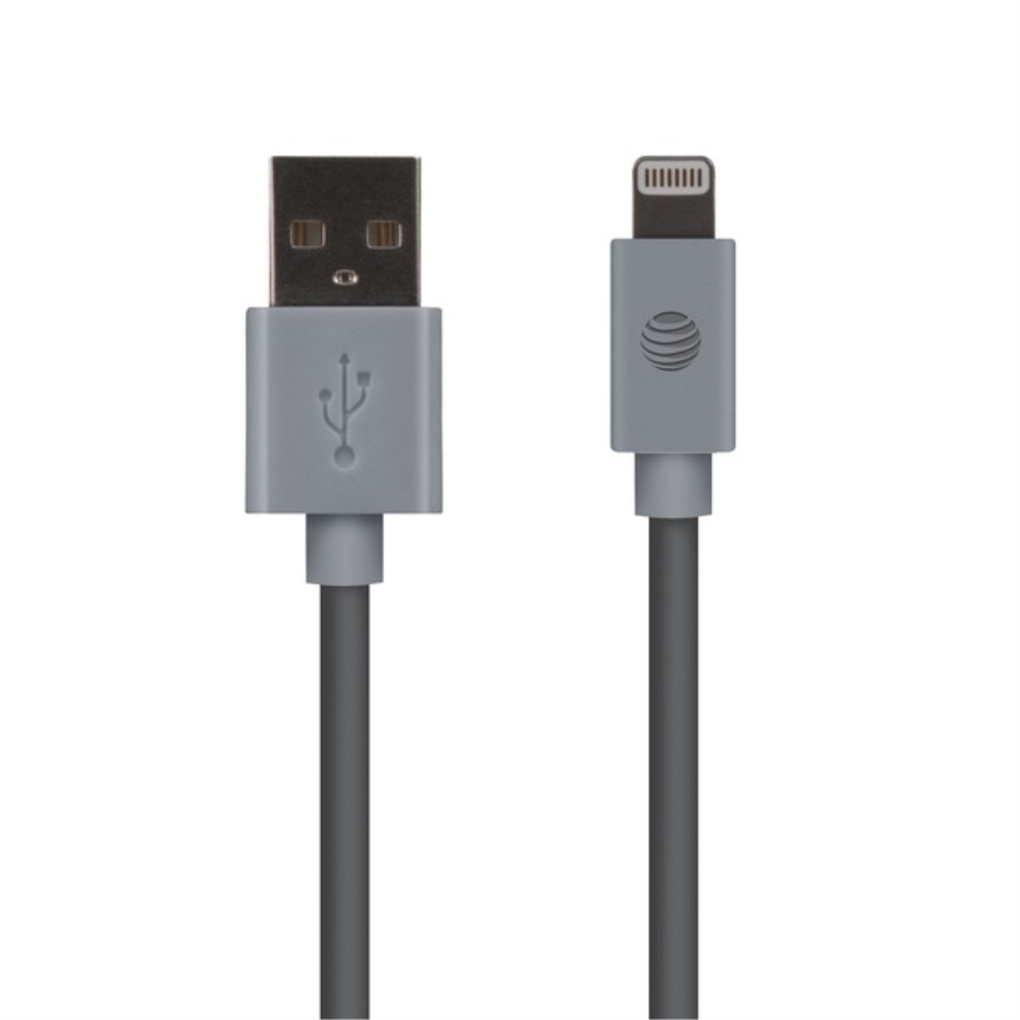 AT&T 4-foot Pvc And Sync Lightning Cable (gray) - Walmart Business Supplies