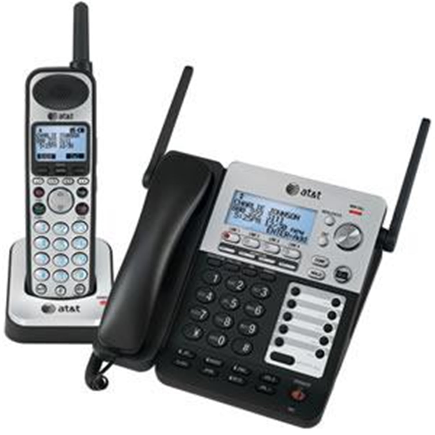 AT&T SynJ SB67138 Corded/Cordless DECT 6.0 Landline Phone with 4-Line ...