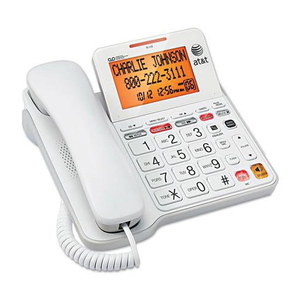 AT&T CL4940 Corded Phone with Backlit Display, White - Walmart Business ...