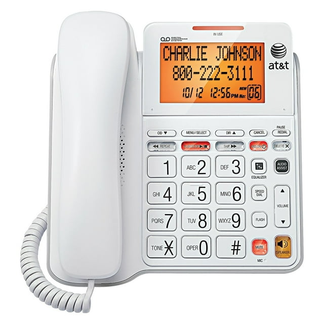 AT&T CL4940 Corded Landline Telephone with Caller ID - White - Walmart.com